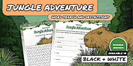 Gr 5 English - Jungle Adjectives and Adverb Fill-in Activity