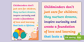 Childminder Rainbow-Themed Inspirational Poem Poster