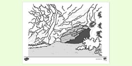 FREE! - Hibernating Bear in Cave Colouring Sheet | Colouring Page