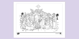 Free Printable Christmas Nativity Colouring Page | Twinkl