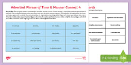 KS2 Time Adverbials Differentiated Worksheet (teacher made)