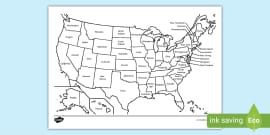 United States Map Printable Puzzle (teacher made)