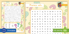 'wh' Words Word Search, Words That Begin With 'wh' - Twinkl