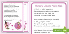 Leaving Nursery Thank You Poem | Early Years Resources