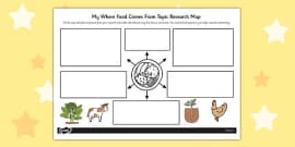 Where Does Food Come From Worksheet - food,work sheet, where
