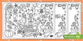 Autumn Mindfulness Colouring Sheets (teacher made) - Twinkl
