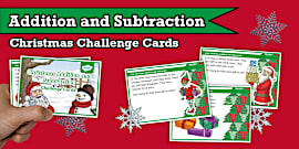 Christmas Addition and Subtraction Multi-Step Word Problems Math Challenge