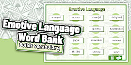 Emotive Language for Persuasive Writing Word Mat