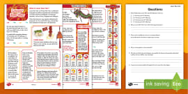 FREE! - Lunar New Year Reading Comprehension (teacher made)