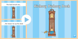 Hickory Dickory Dock Coloring Page (teacher made) - Twinkl