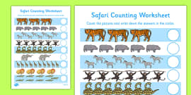 👉 African Savanna Animals Counting to 10 Worksheet