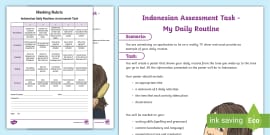 Daily Routine with Time Activity - Indonesian (teacher made)