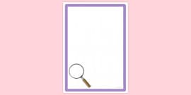 FREE! - Simple Blank Magnifying Glass Page Border | Page Borders