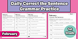 January Daily Correct the Sentence Grammar Practice