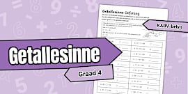 Graad 4 - Wiskunde - Kwartaal 1 - Getalsinne - Aktiwiteit (KABV Belyn)