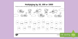 Multiplying Whole Numbers by 1000 A5 Worksheet - Twinkl