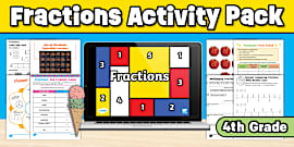 Fourth Grade Common Denominator Fractions Worksheet