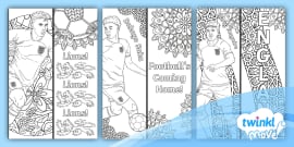 FREE! - Printable Football Bookmarks to Colour - Primary Resources