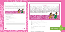 Fourth Grade Diwali Reading Comprehension Activity - Twinkl