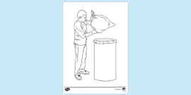 Rubbish Bins Map Icon | KS1 Colouring Sheets | Twinkl