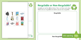 Recycling Sorting Cards (teacher made) - Twinkl