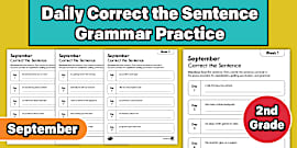 2nd Grade July Daily Correct the Sentence Grammar Practice