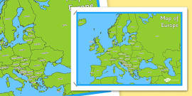 Map of Europe with Flags Display Poster - Map of Europe Poster