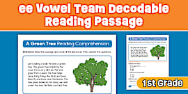 First Grade ea Vowel Team Decodable Reading Passage