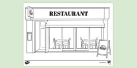 Colouring Pages - Restaurant Kids Worksheet (teacher made)