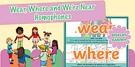 Homophones Practice Worksheets | Where, Were, We're, & Wear