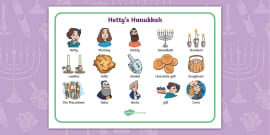 Hetty's Hanukkah Word Cards (Teacher-Made) - Twinkl
