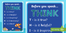 THINK Display Poster (teacher made) - Twinkl