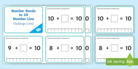 Addition up to 20 with a Number Line Challenge Cards