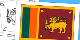 Sri Lanka Flag Colouring Sheet (teacher made) - Twinkl