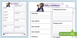 KS1 Ada Lovelace Cut and Stick Timeline Activity - Twinkl