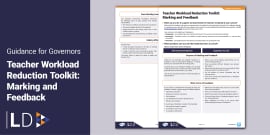Guidance for Governors: Teacher Workload Reduction Toolkit