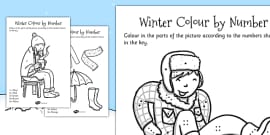 Winter Colour by Number (teacher made) - Twinkl