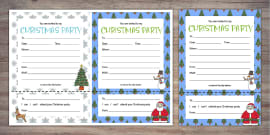 Christmas Party Invitations Activity