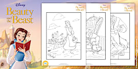 Beauty and the Beast Doodle Colouring Pages - Twinkl - KS1