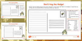 Don't Hog the Hedge! Acrostic Poem Worksheet / Worksheets
