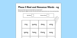 Roll and Color 'ng' and 'nk' Sounds Worksheet - Roll and Color Initial ...