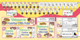 Pastries With Pals Editable Invitations (teacher made)