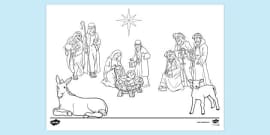The Christmas Nativity Story Colouring Pages (teacher made)