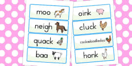 FREE! - Onomatopoeia Word Cards (teacher made) - Twinkl