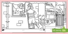 Fire Safety Colouring Pages - Fire Service Colouring Sheets