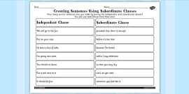 Subordinate Clause Flash Cards (teacher made)