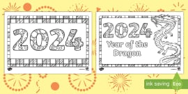 Colour the Numbers New Year 2024 Mindfulness Colouring Page
