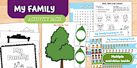 Family Members Matching Cards and Board