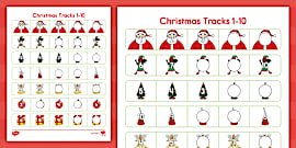 Christmas Missing Numbers Number Line Worksheet / Worksheet (0-10)