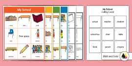 My School Matching Game for ELL Newcomers (Teacher-Made)